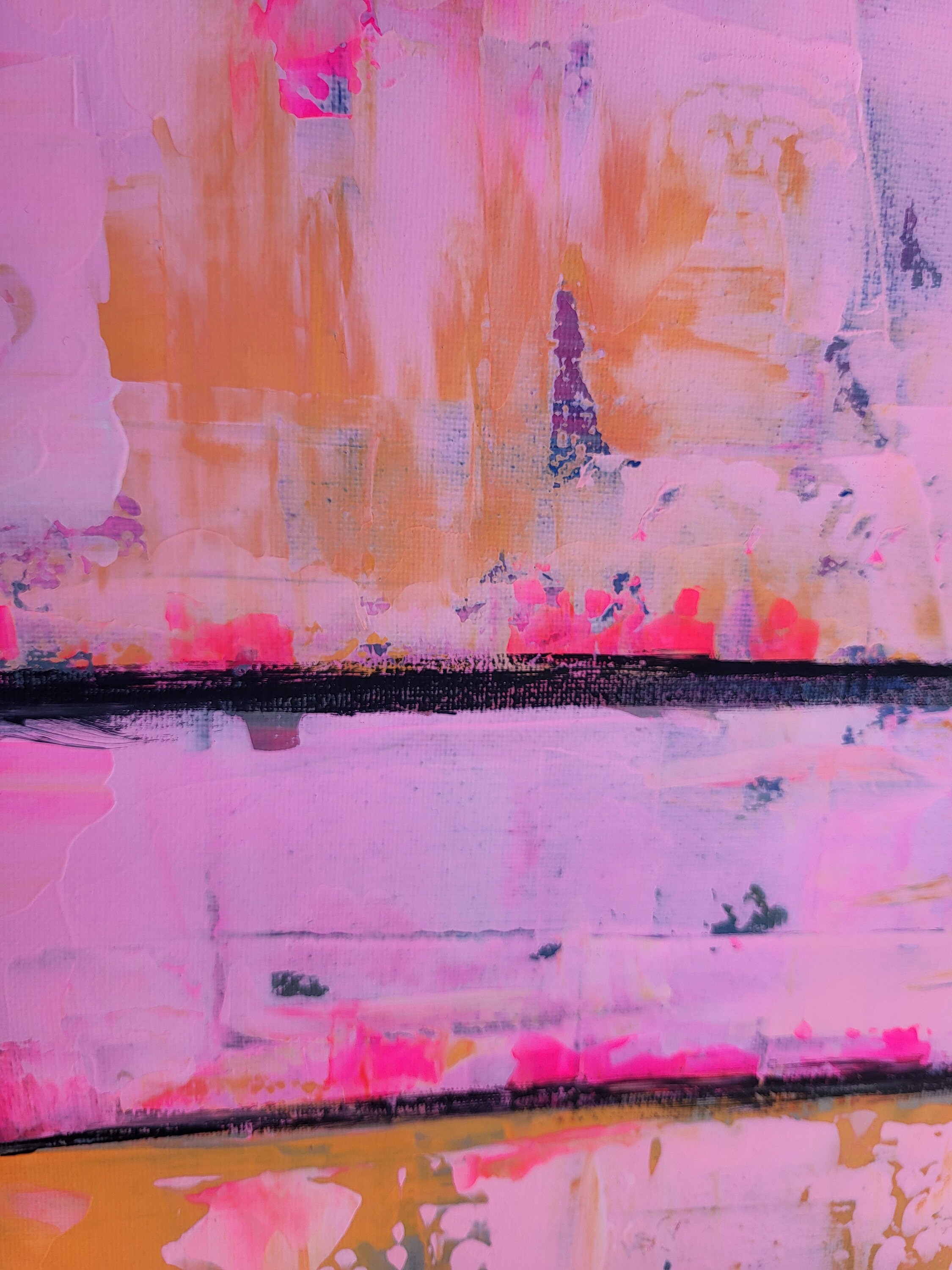 Original Pink Painting on Canvas Art 12x12 Abstract Painting Original ...