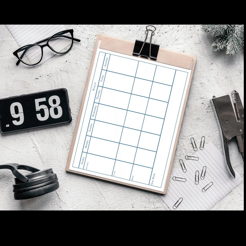 Weekly Family Planner Printable - Organized Schedule, Meal Planner & To ...