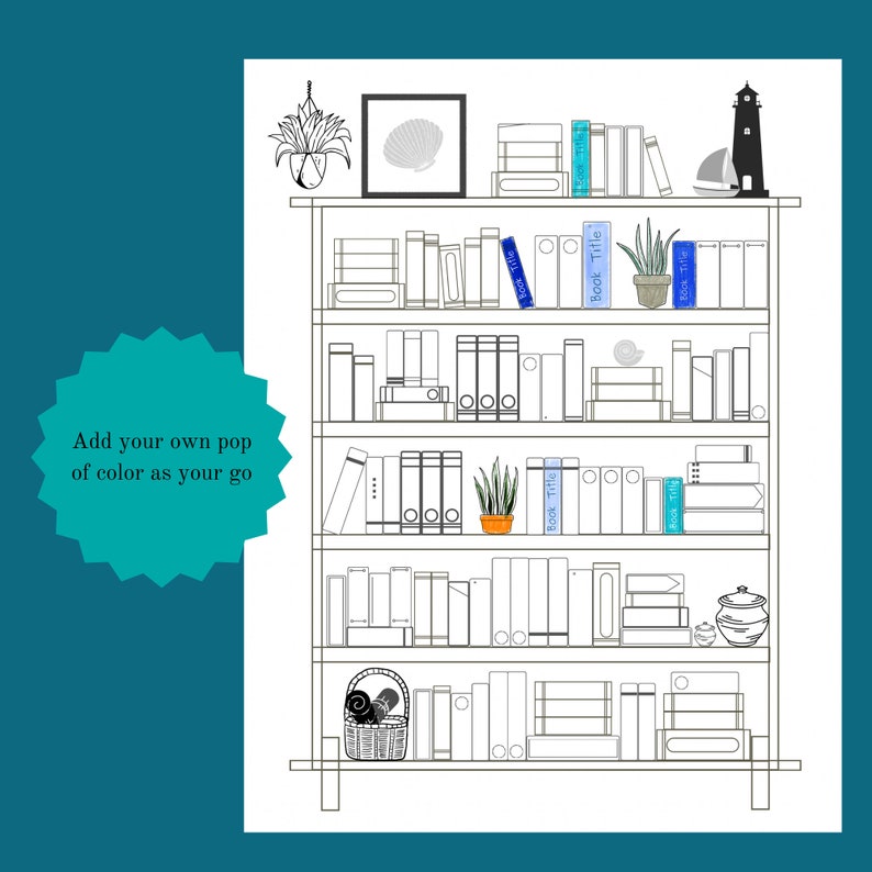 Bookshelf Reading Log Template L Book Review Printable L Book Journal L ...