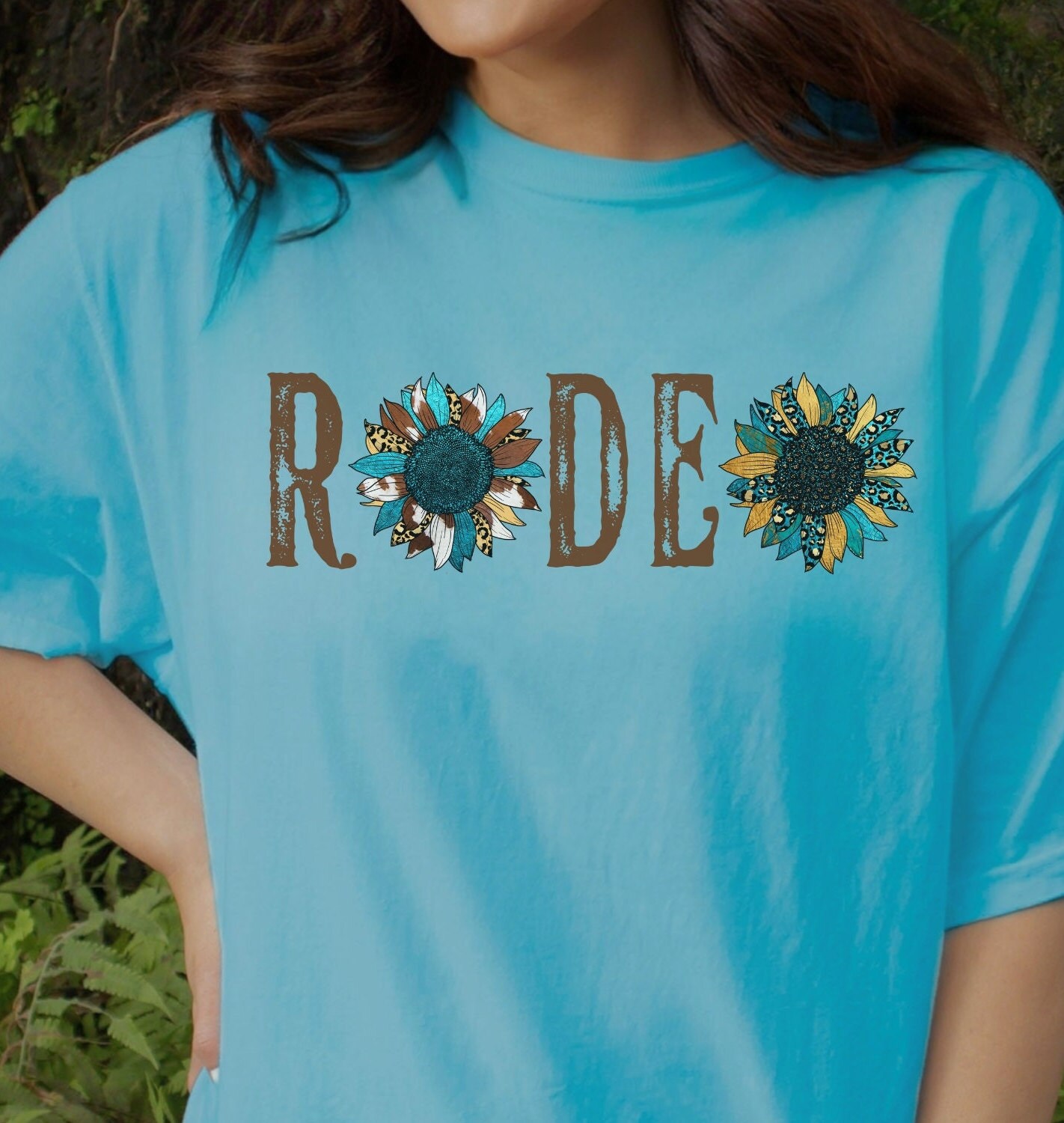 Rodeo Western Sunflower Graphic Premium Comfot Colors Unisex Garment-dyed T-shirt Size S-4XL ...