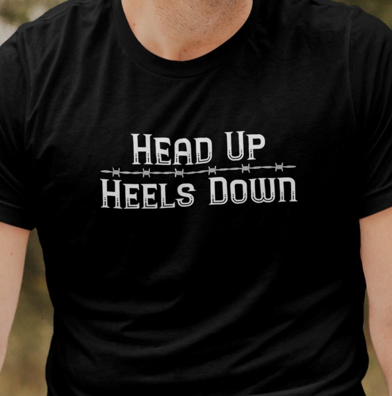 Head up Heels Down Cowboy Cowgirl Barbed Wire Unisex Jersey Short ...