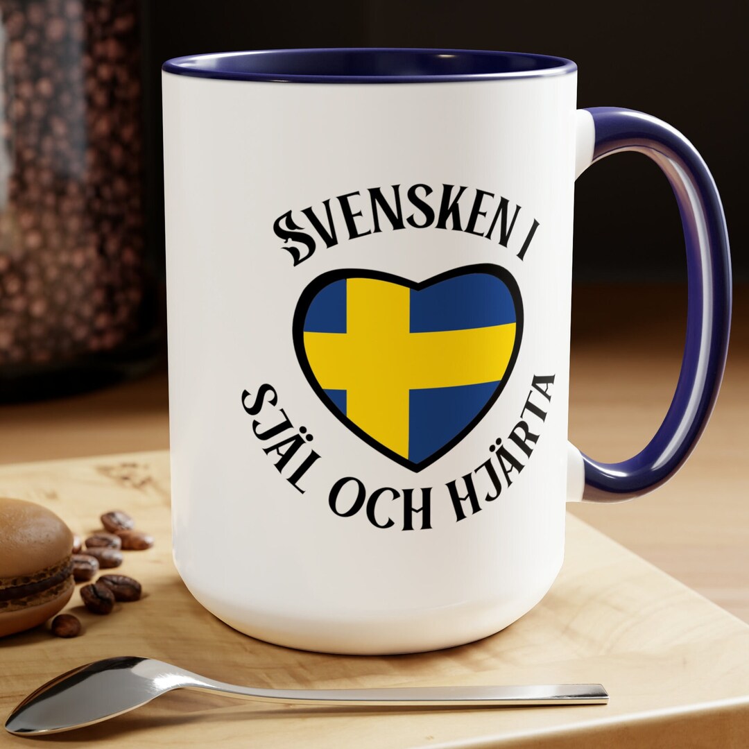 Swedish Heart and Soul, Swedish at Hearttwo-tone Coffee Mugs, 15oz ...