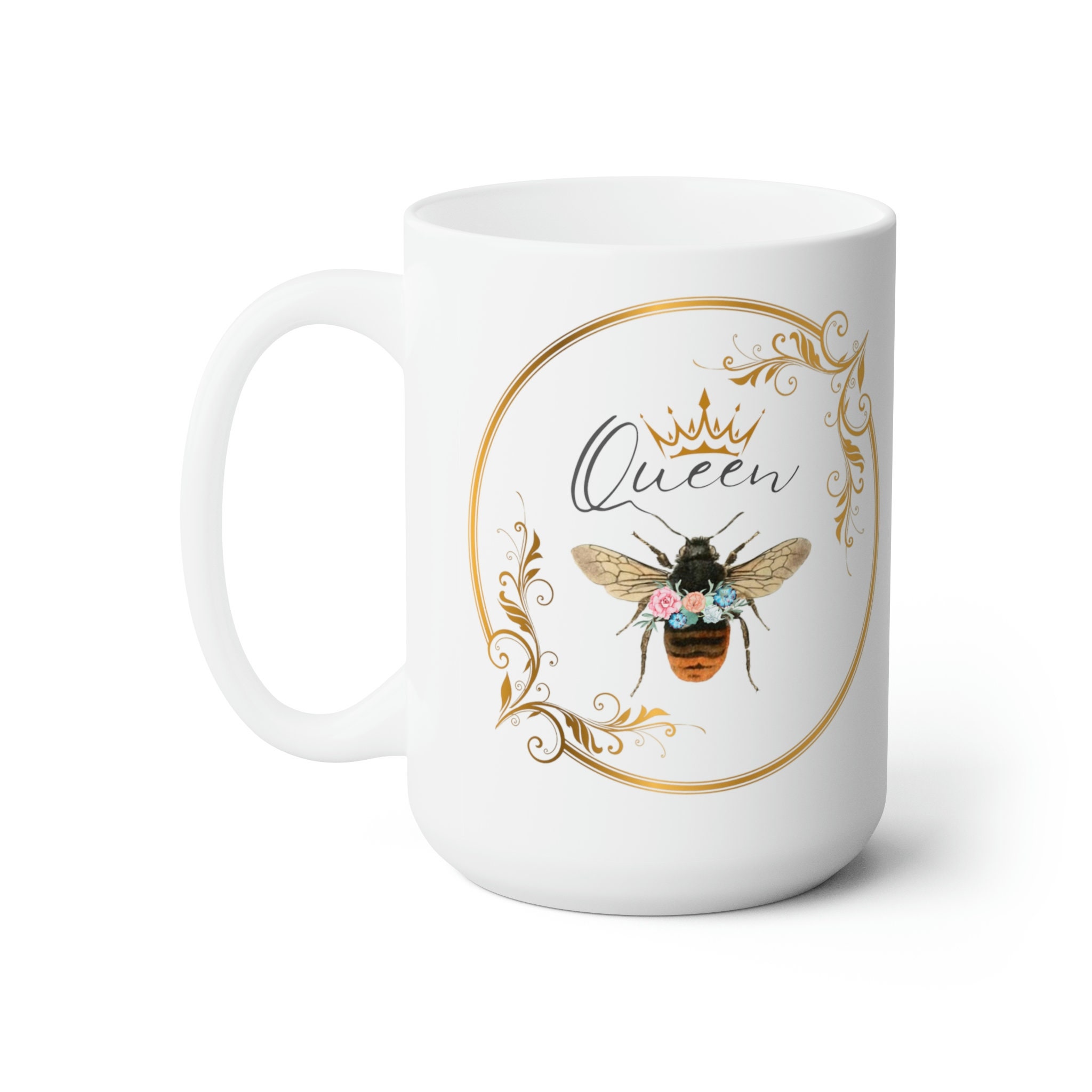 Queen Bee Ceramic Coffee Mug 15oz Bee Mug Queen Bee Coffee Mug Queen ...