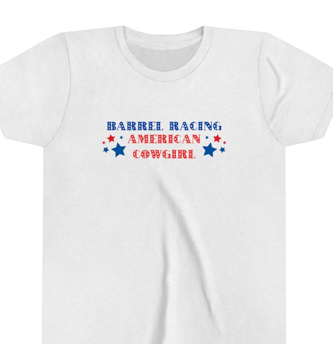 Barrel Racing Youth American Cowgirl Patriotic Short Sleeve Tee Sizes S ...