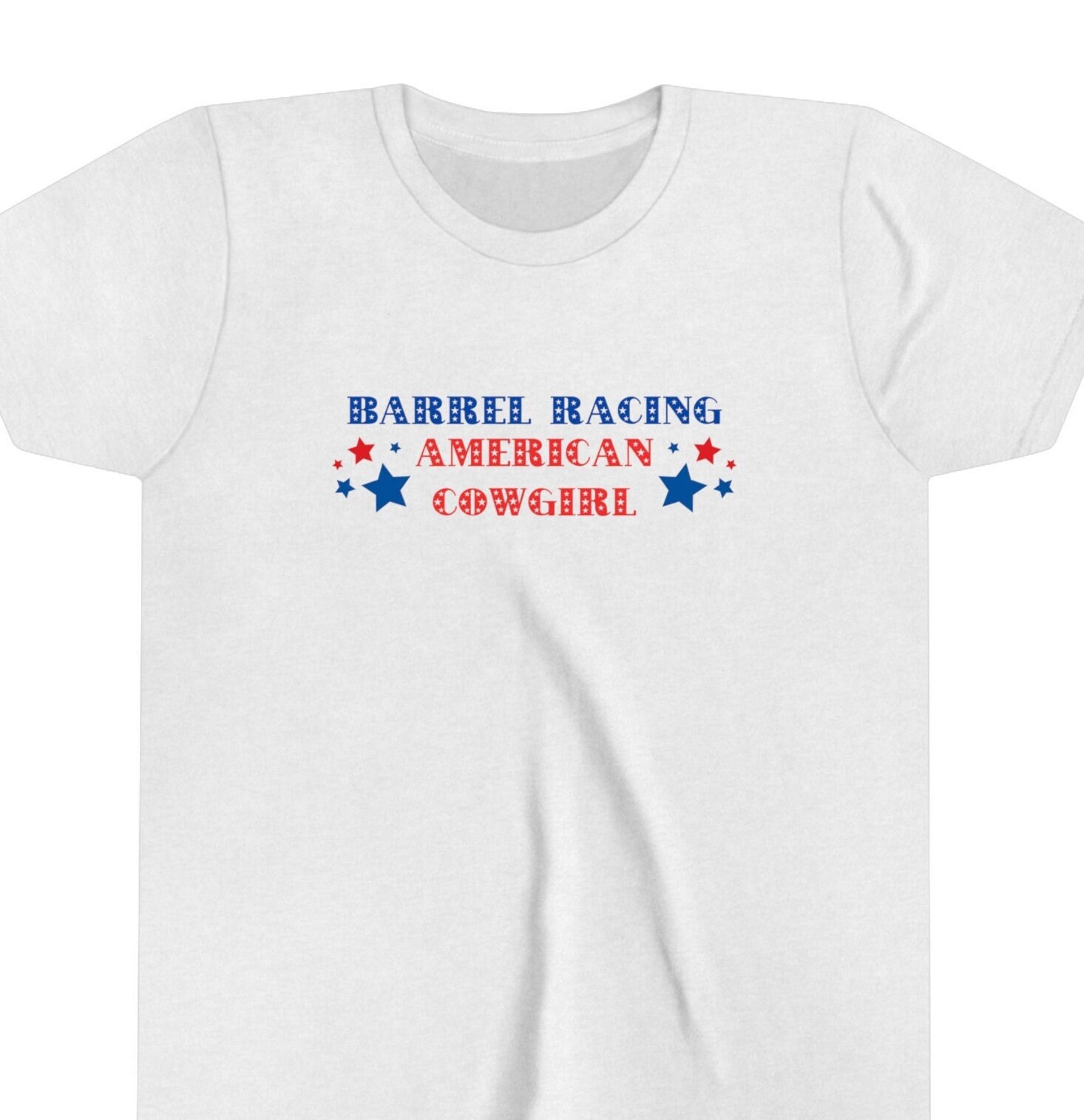 Barrel Racing Youth American Cowgirl Patriotic Short Sleeve Tee Sizes S ...