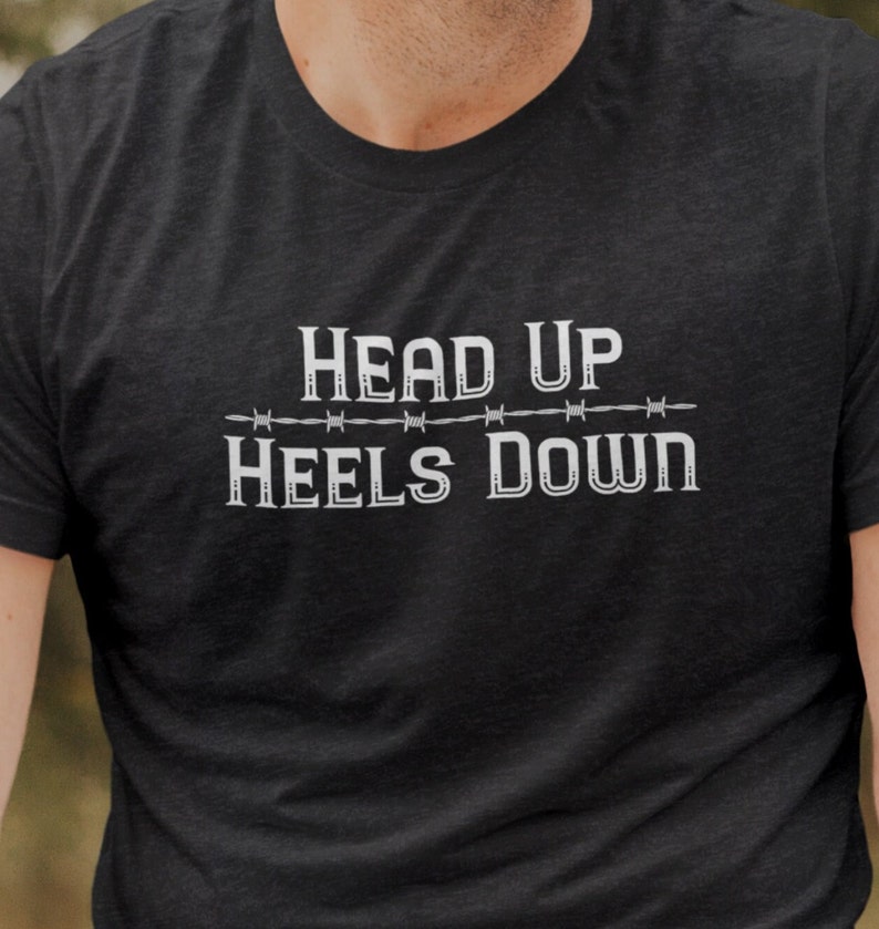 Head up Heels Down Cowboy Cowgirl Barbed Wire Unisex Jersey Short ...