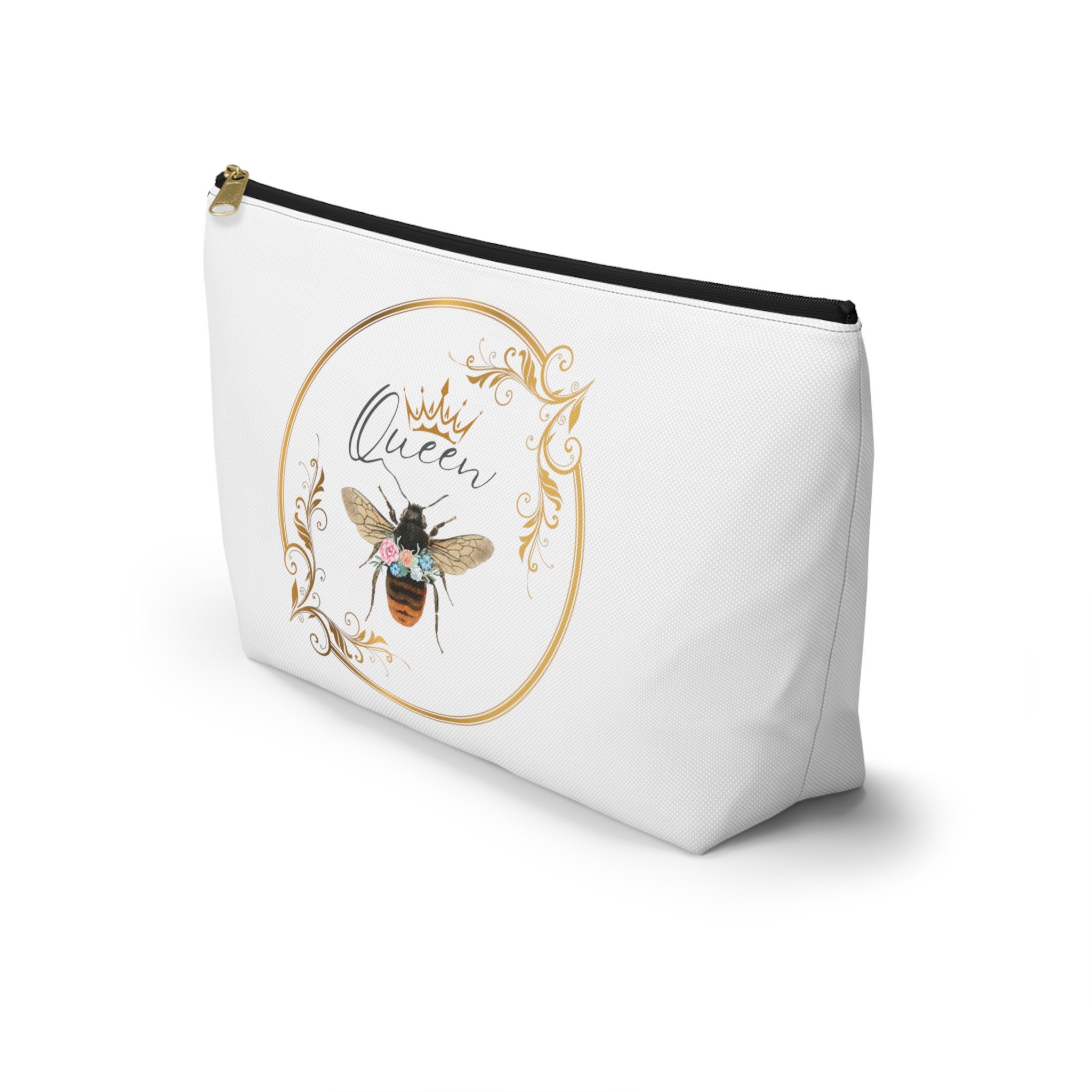 Queen Bee Graphic Accessory Pouch With T-bottom, 2 Sizes Queen Bee Bag Queen Bee Makeup Bag - Etsy