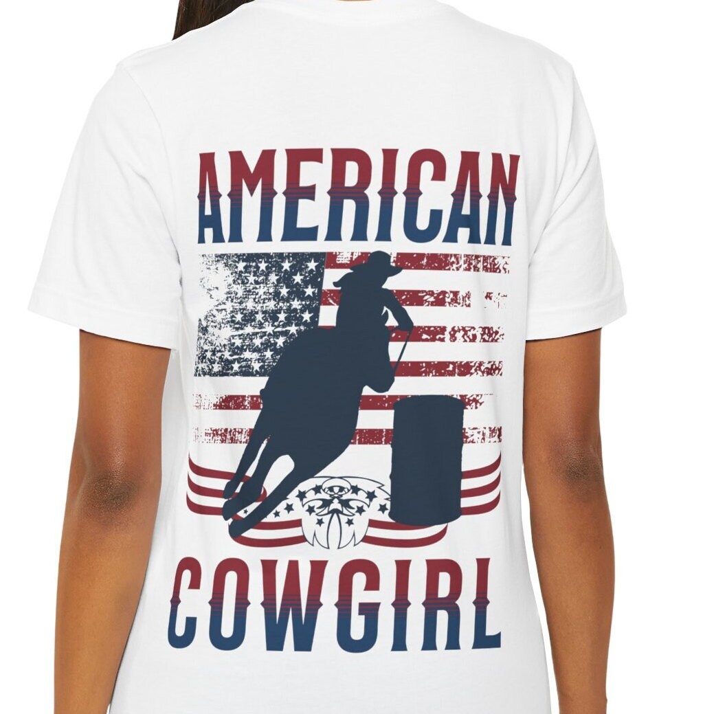 Barrel Racing American Cowgirl Unisex Jersey Short Sleeve Tee, Sizes S ...