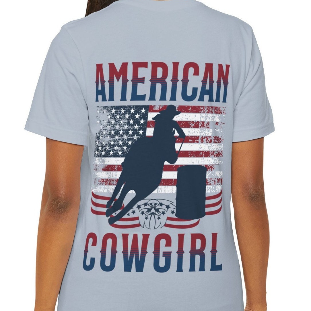 Barrel Racing American Cowgirl Unisex Jersey Short Sleeve Tee, Sizes S ...