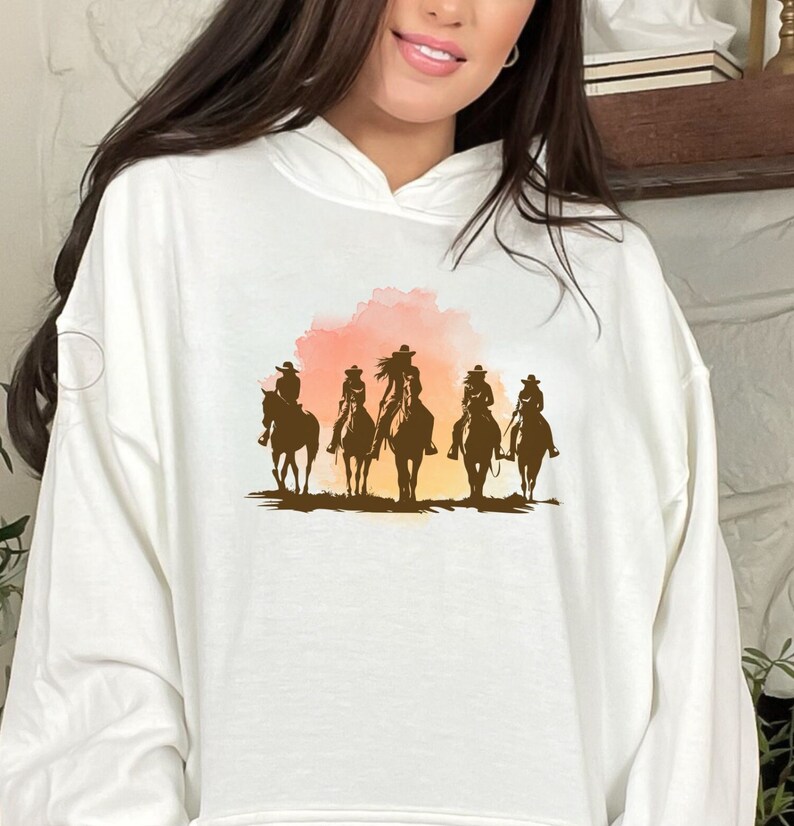 Cowgirl Posse Western We Ride at Dusk Unisex Heavy Blend™ Hooded ...