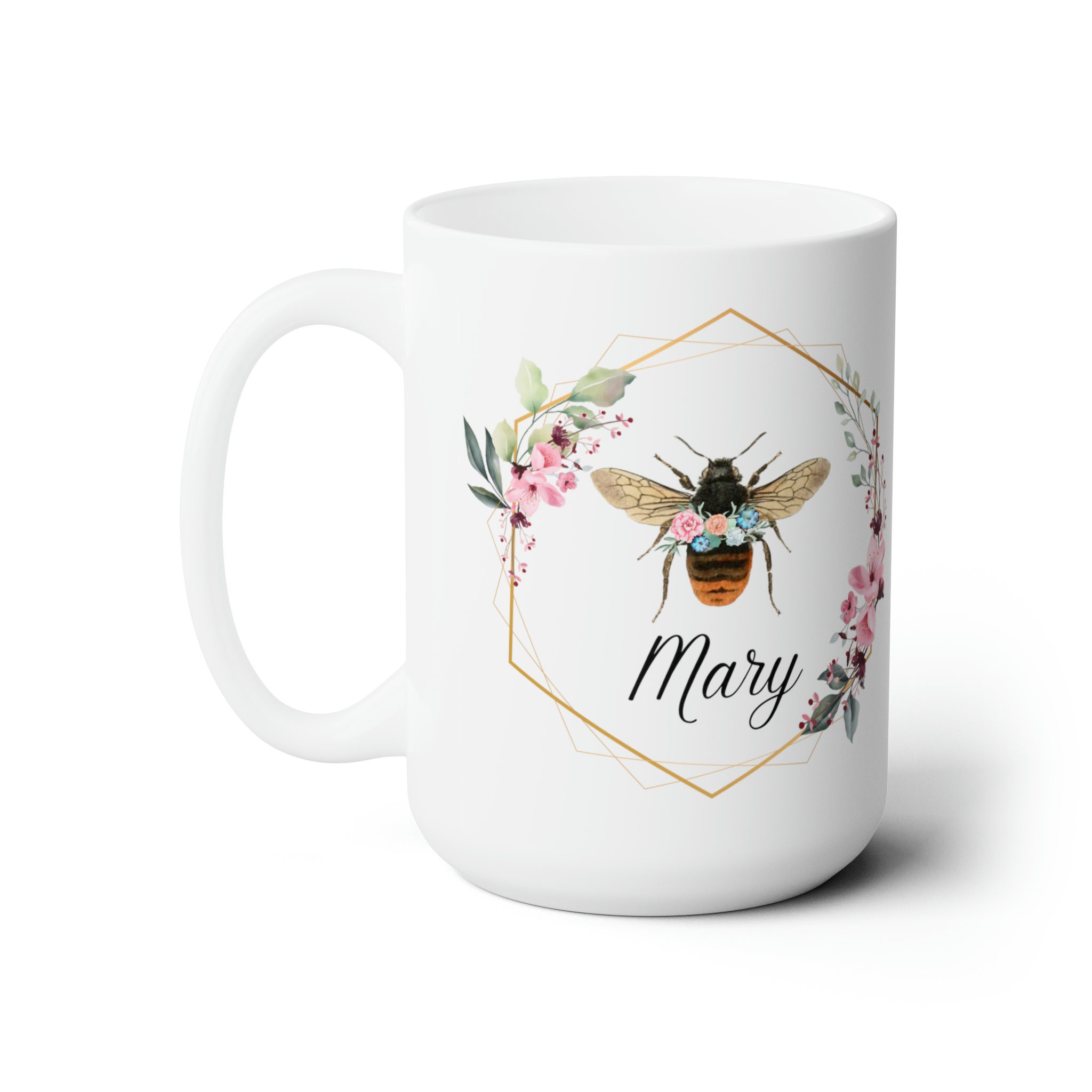 Personalized Bee Kind Watercolor Ceramic Mug 15oz Inspirational Mug ...