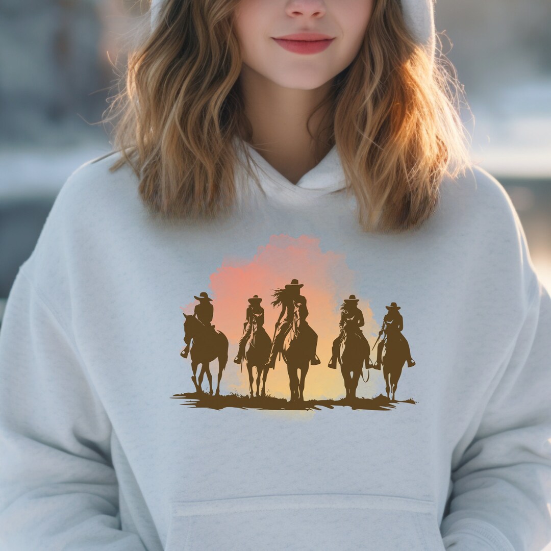 Cowgirl Posse Western We Ride at Dusk Unisex Heavy Blend™ Hooded ...