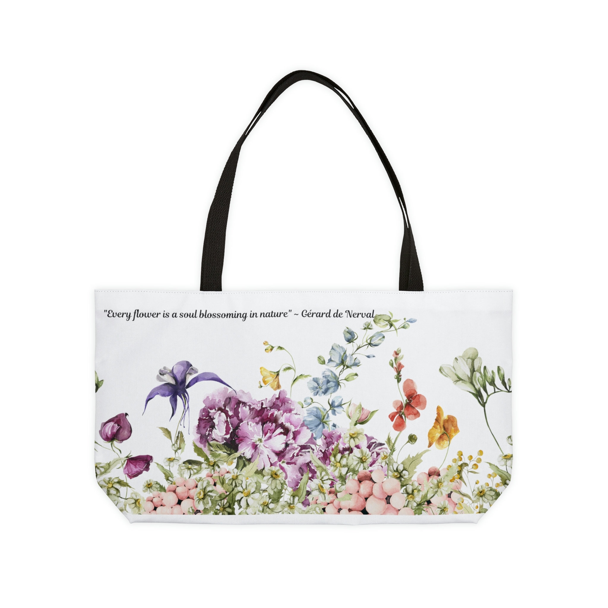 Watercolor Floral Weekender Tote Bag, 24" X 13", Weekender Bag for ...