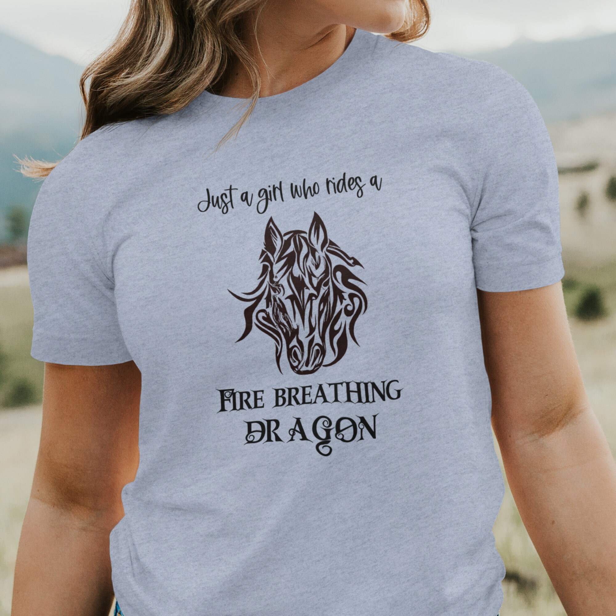 Barrel Racing Fire Breathing Dragon Unisex Jersey Short Sleeve Tee ...