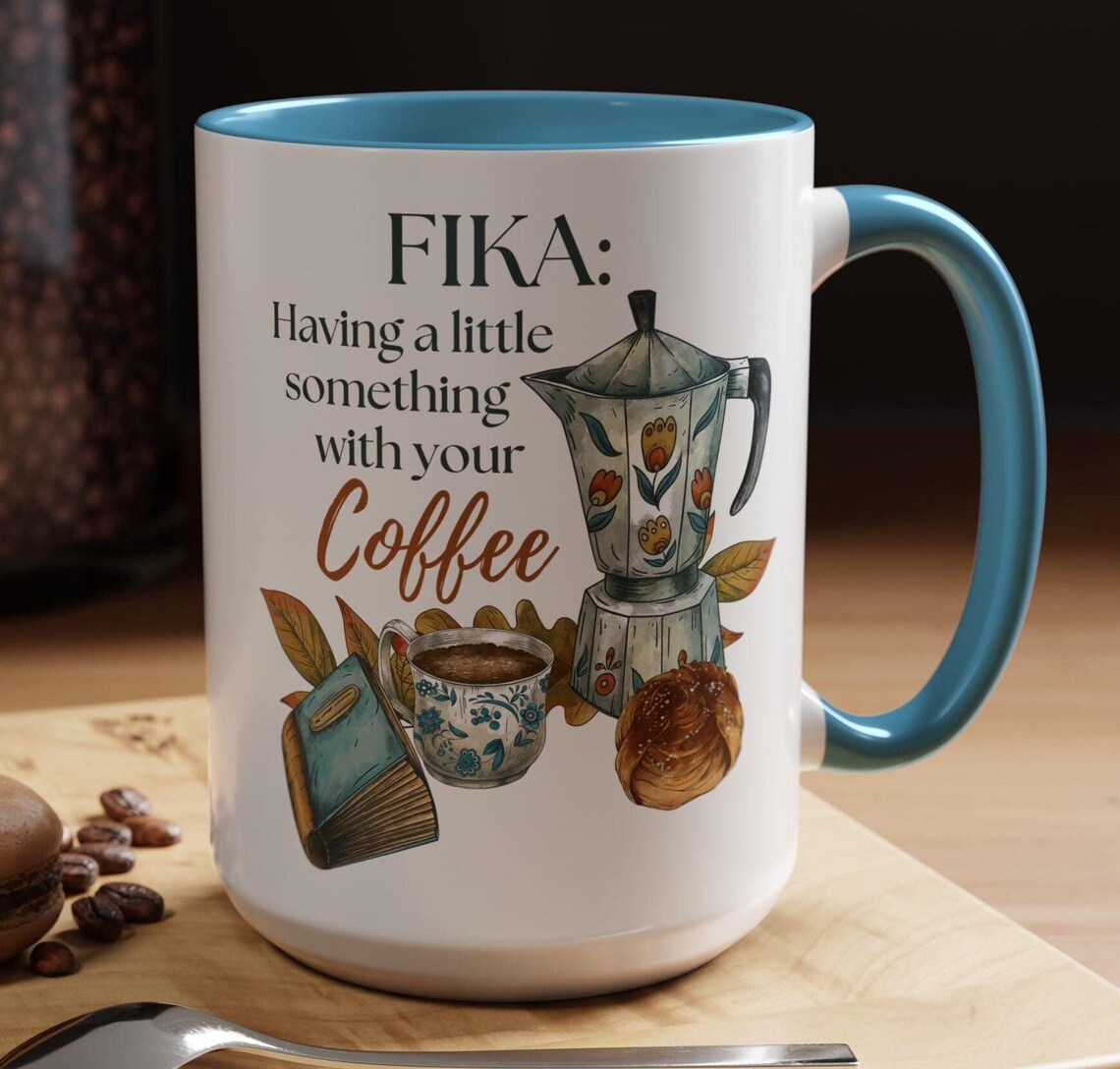 Fika Coffee Mug ( 15oz), Swedish Fika, Swedish Coffee Mug, Scandinavian ...