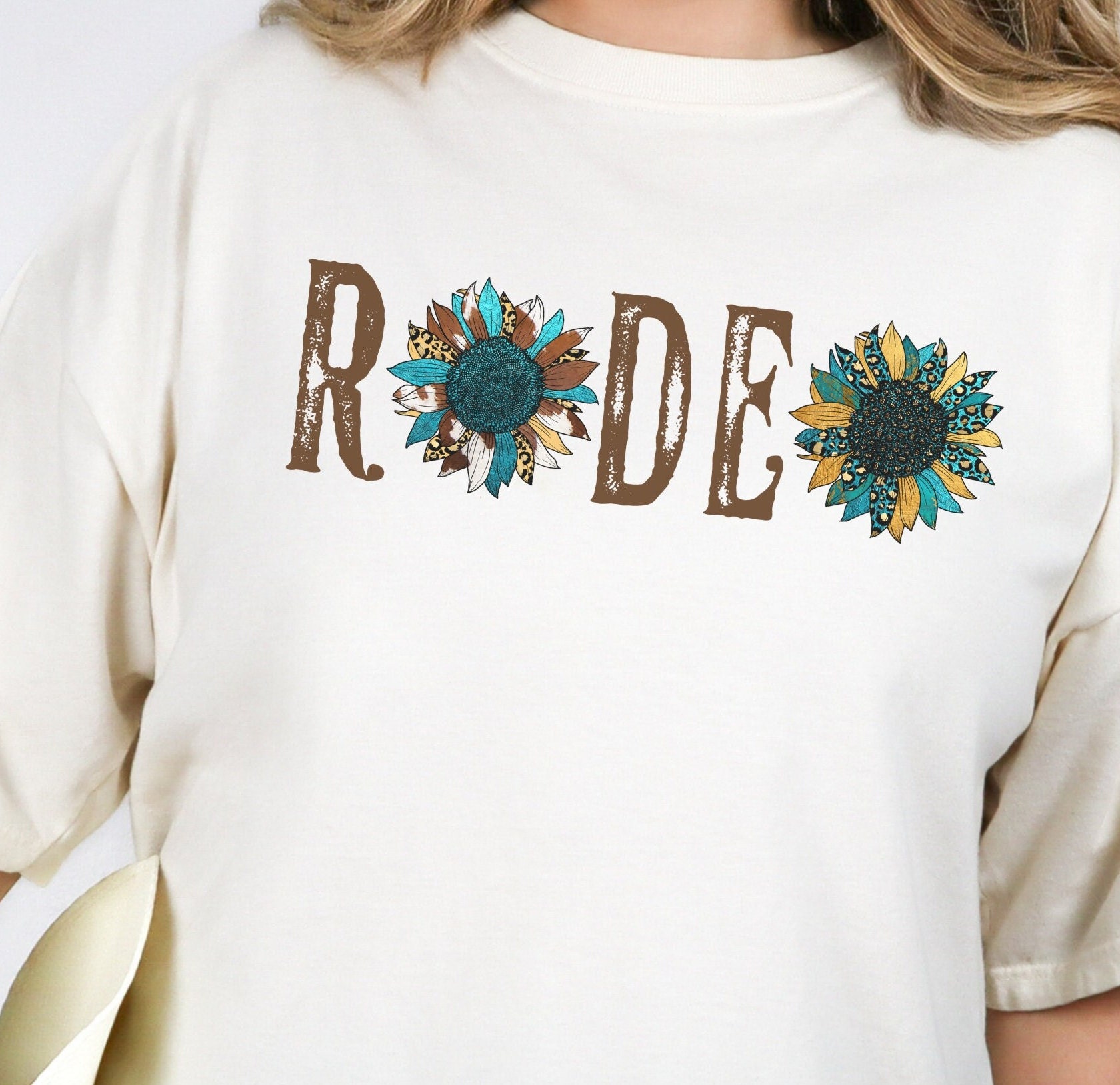 Rodeo Western Sunflower Graphic Premium Comfot Colors Unisex Garment-dyed T-shirt Size S-4XL ...