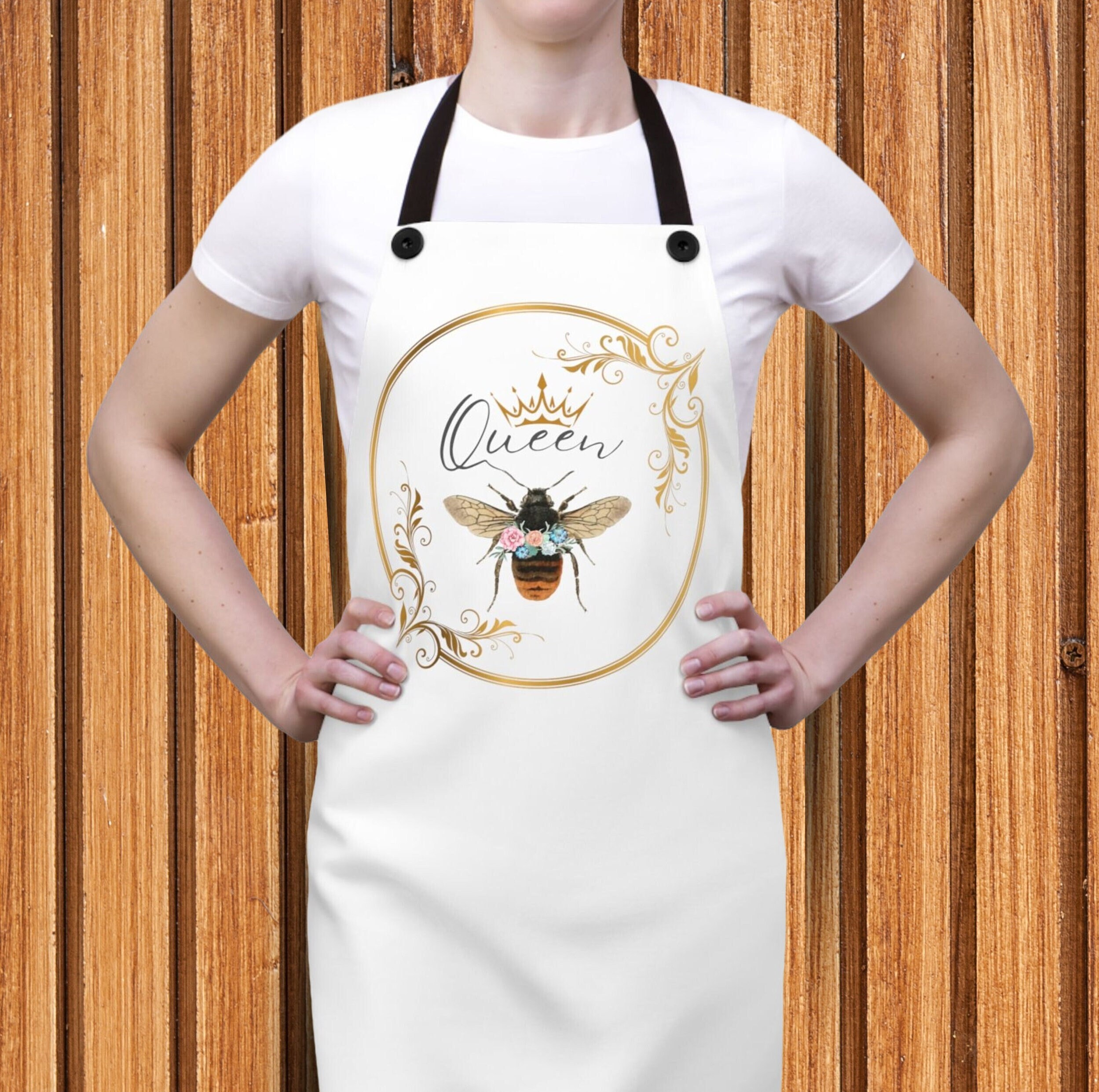 Queen Bee Poly Twill Apron With Detachable Straps | Queen Bee | Chef ...