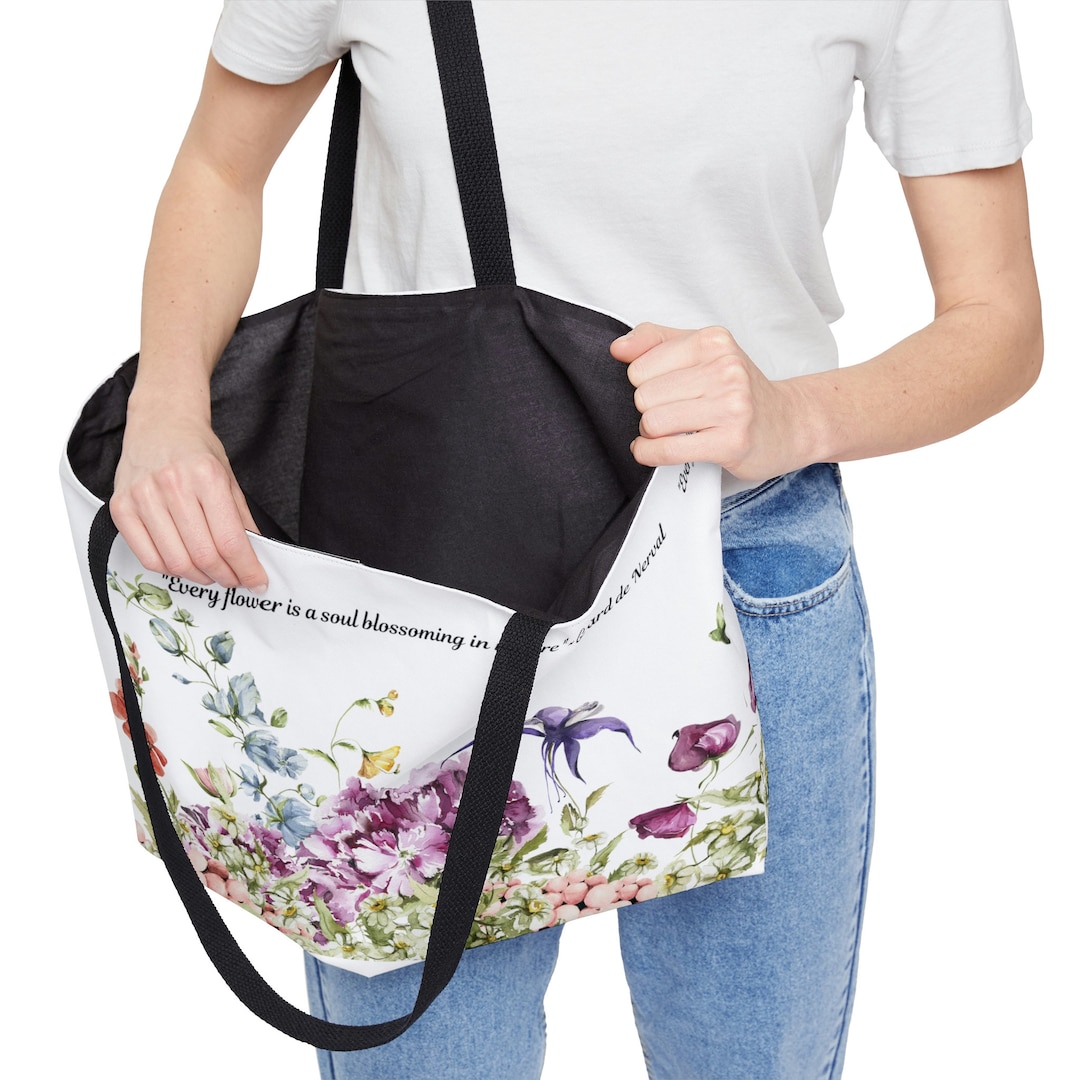 Watercolor Floral Weekender Tote Bag, 24" X 13", Weekender Bag for ...