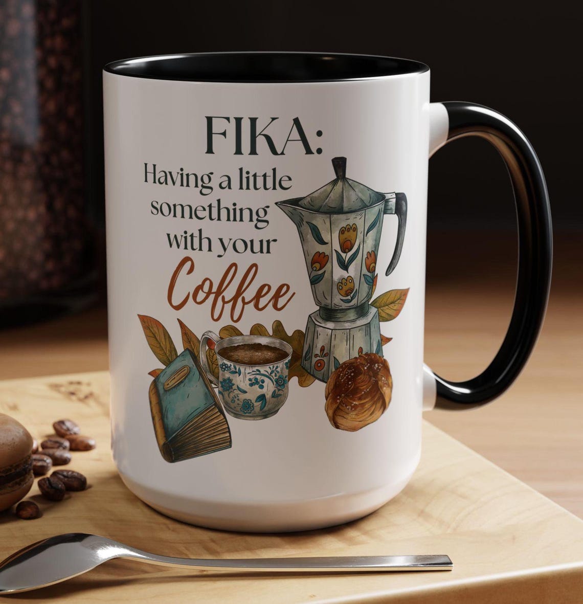 Fika Coffee Mug ( 15oz), Swedish Fika, Swedish Coffee Mug, Scandinavian Gifts, Scandinavian ...