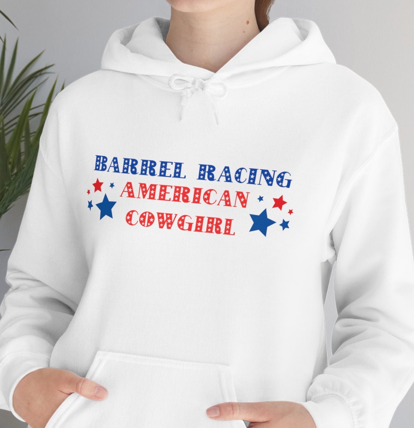 Barrel Racing American Cowgirl Patriotic Unisex Heavy Blend Hooded ...