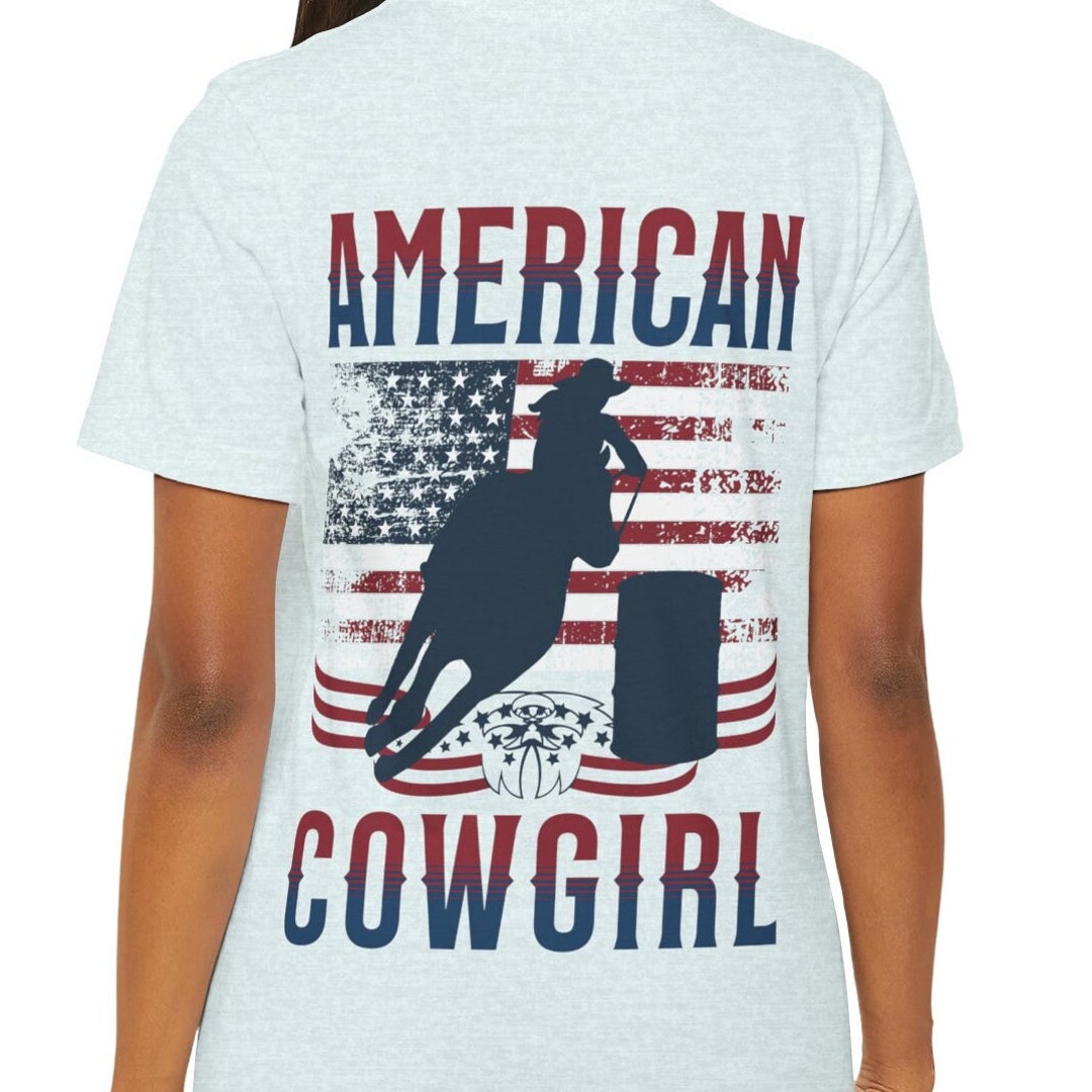 Barrel Racing American Cowgirl Unisex Jersey Short Sleeve Tee, Sizes S ...