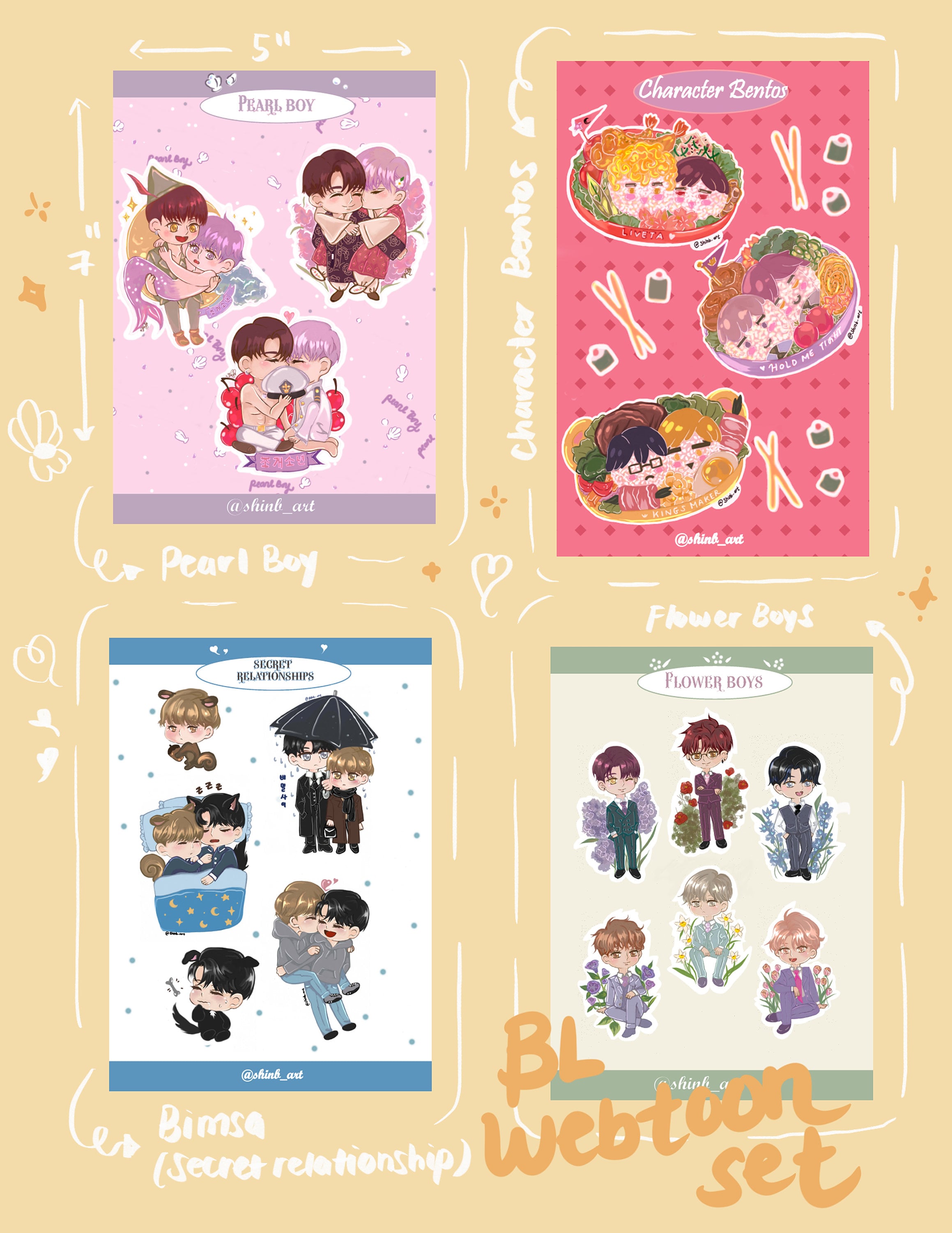 Shounen Ai/bl Webtoon, Manga, Manhwa Series Stickers - Etsy