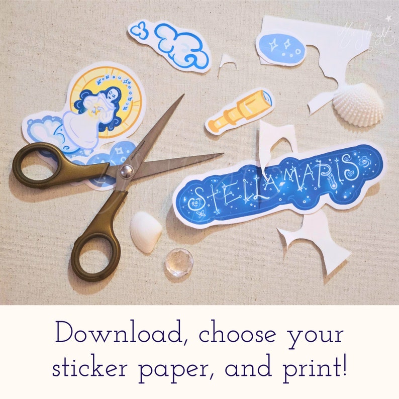 Printable Catholic Sticker Sheet - Stella Maris - Catholic Christian ...