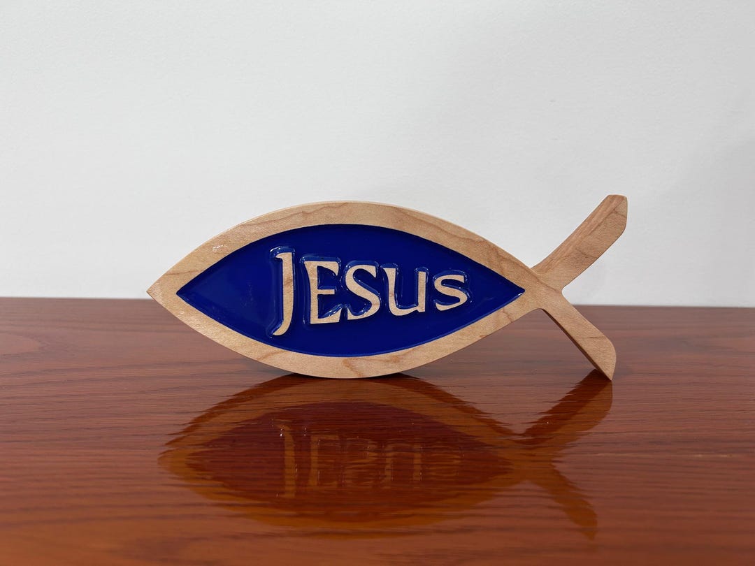 Christian Fish Faith Display. Wooden Ichthys (fish) Plaque. - Etsy