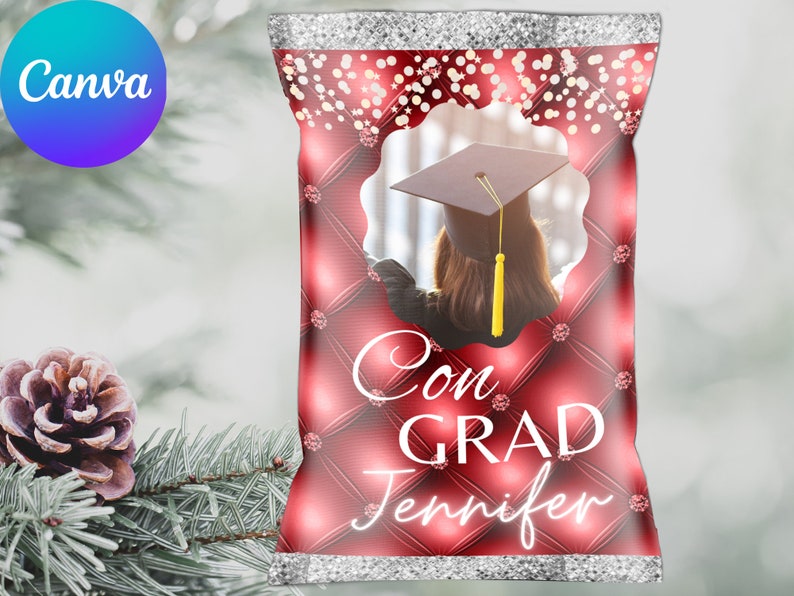 Graduation Decorations Gold or Silver, Chip Bag Template, Candy, Water ...