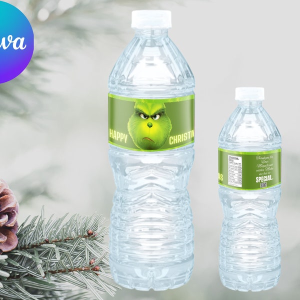 The Grinch Water Bottle Labels - Etsy