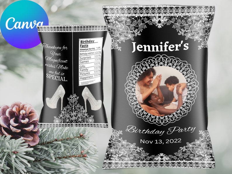 Birthday Chip Bag Template, Chip Bag Wrapper Template, 50th Birthday ...