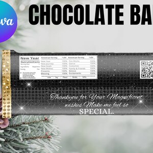 PRINTABLE Candy Bar Wrapper Templates, Happy New Year, 2023, Gold ...