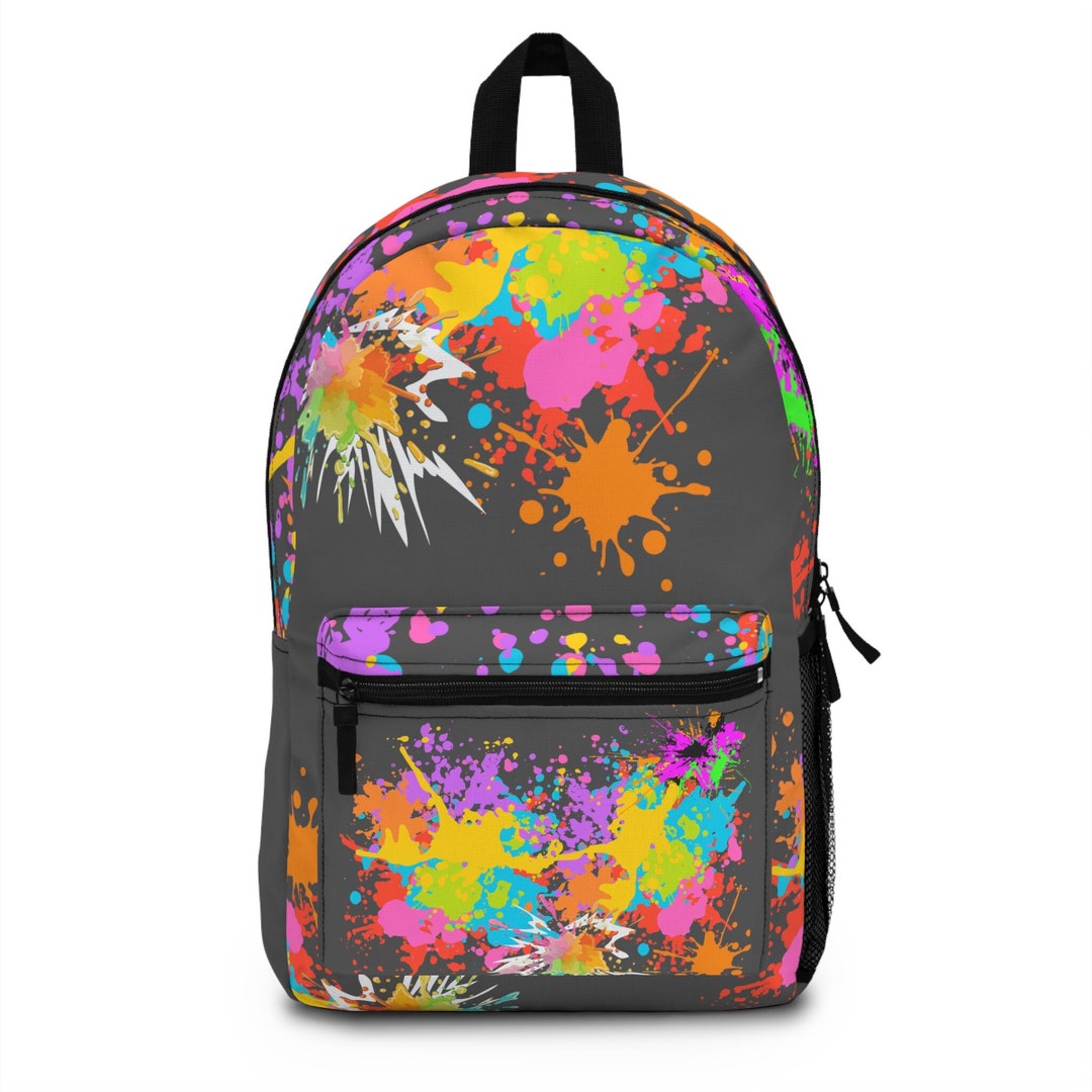 Backpack. Back to School Bag, Paint Splatter Effect. - Etsy