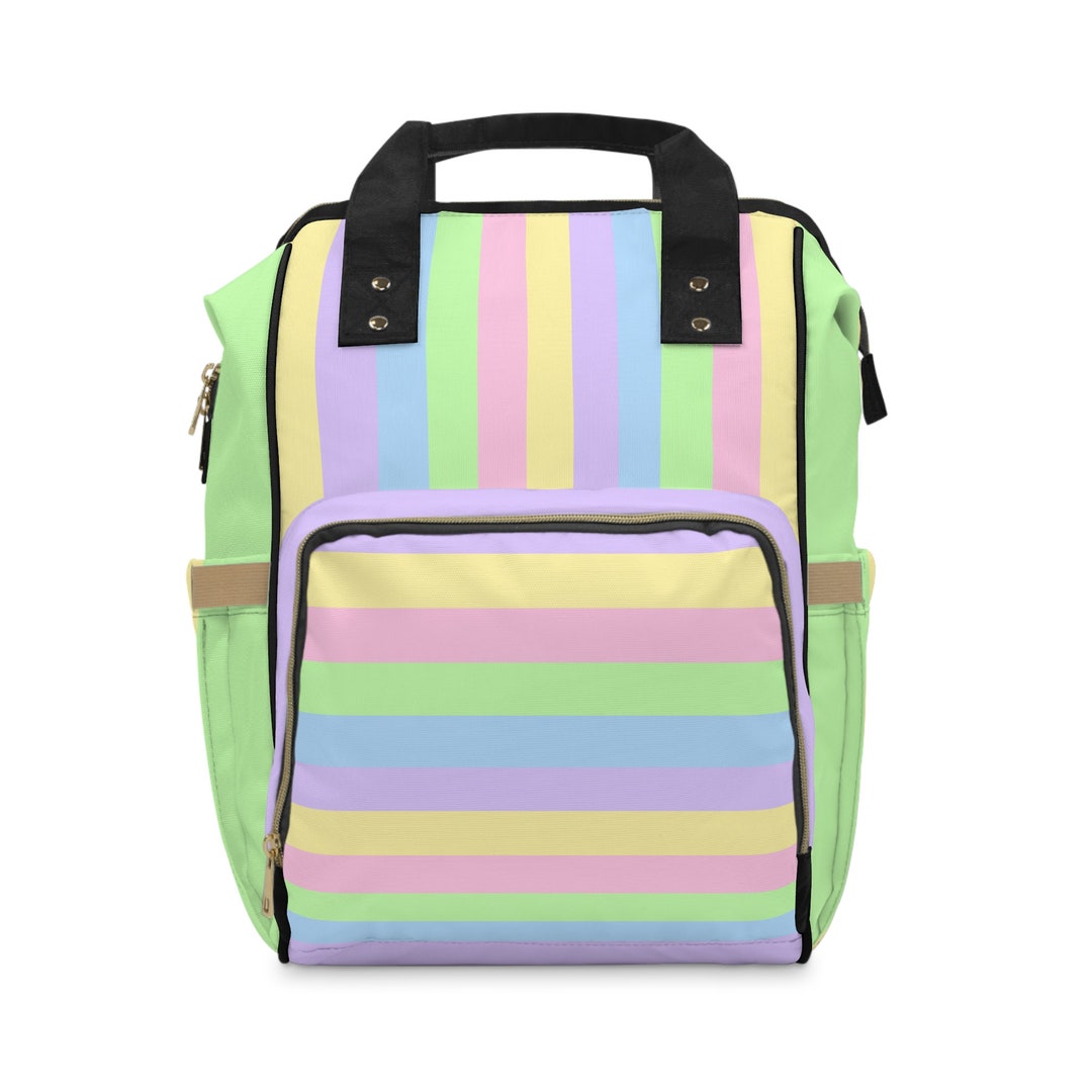 Multifunctional Diaper Backpack. Pastel Stripe Design, Gift for New ...