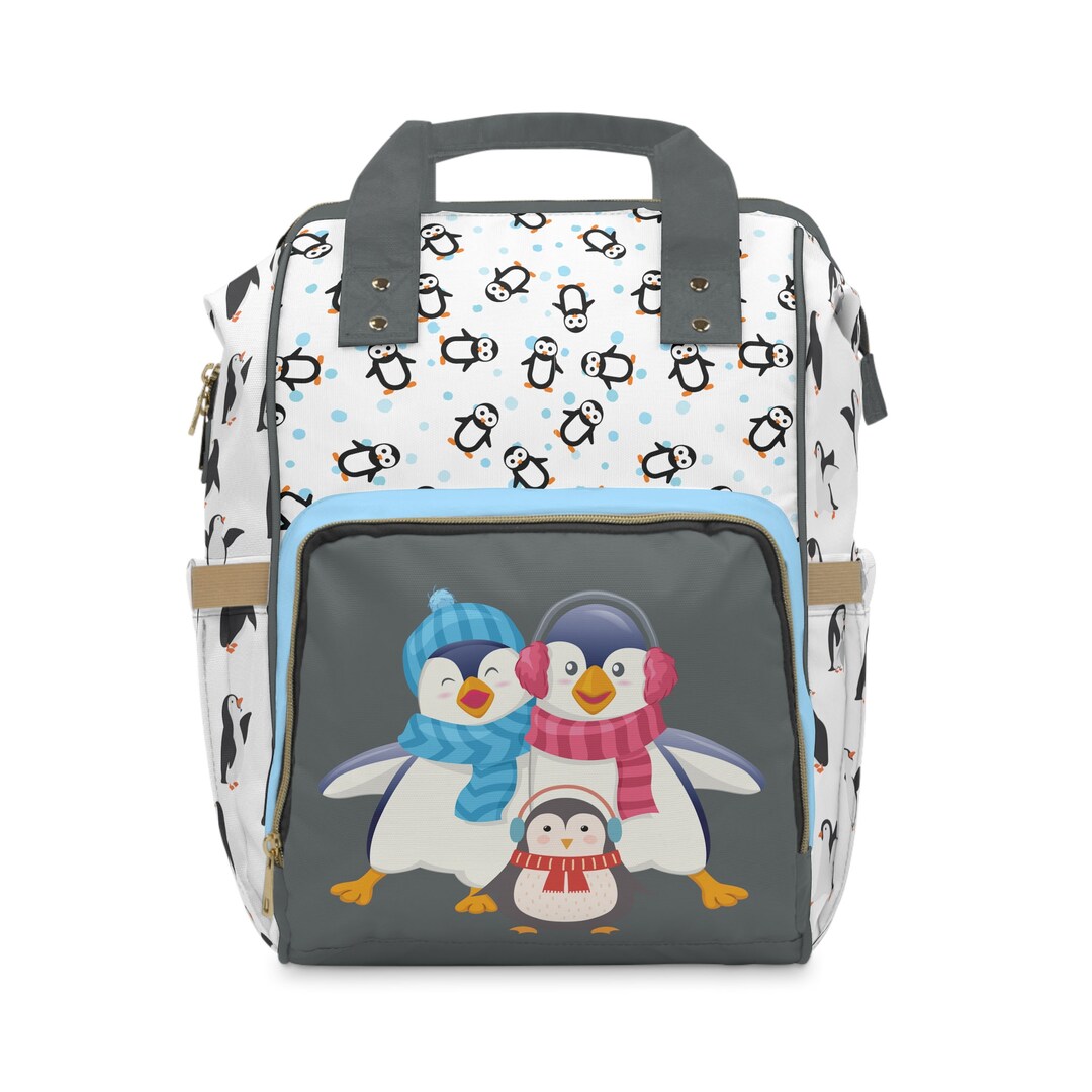 Multifunctional Diaper Backpack. Cute Penguin Family, Gift Idea for New ...