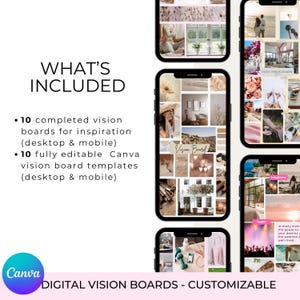 Digital Vision Board, Vision Board Template Canva, 2025 Vision Board ...