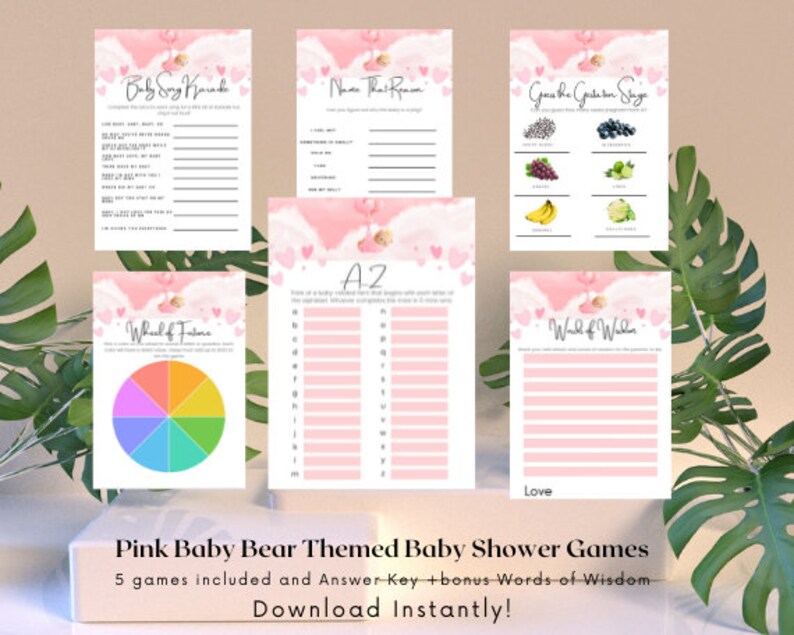 Pink Elephant Baby Shower, Baby Girl , Baby Shower Games, Games, Fun ...