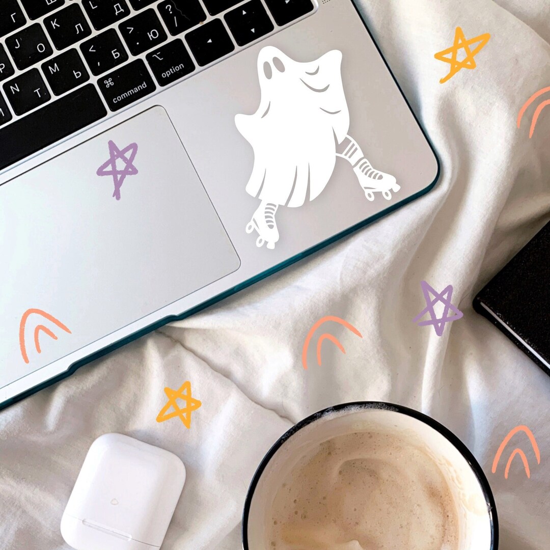 Rollerskating Ghost Vinyl Decal, Halloween Decal, Gift for ...