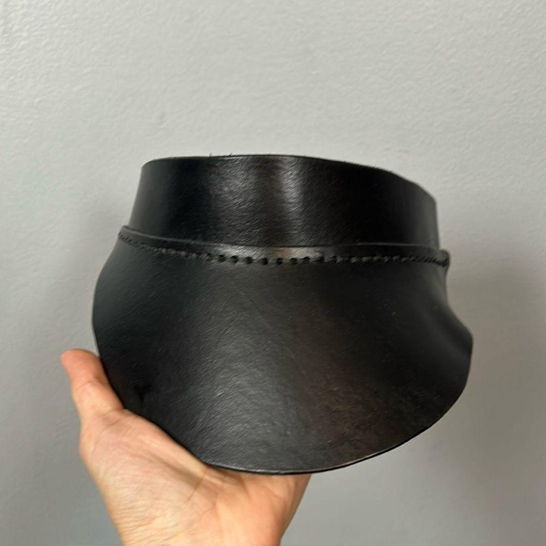 Men's Black Leather Visor Cap No Brand Buckle Closure - Etsy