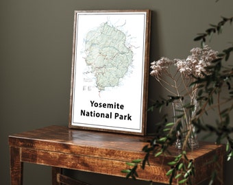 Custom National Park Map Poster - Yellowstone - Digital Download - Map ...