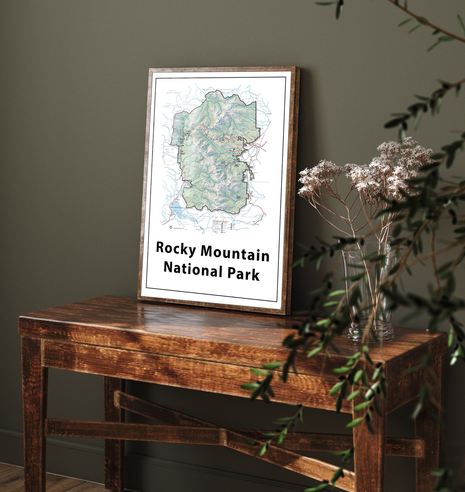 Custom National Park Map Poster Rocky Mountain Map Poster 20x30 - Etsy