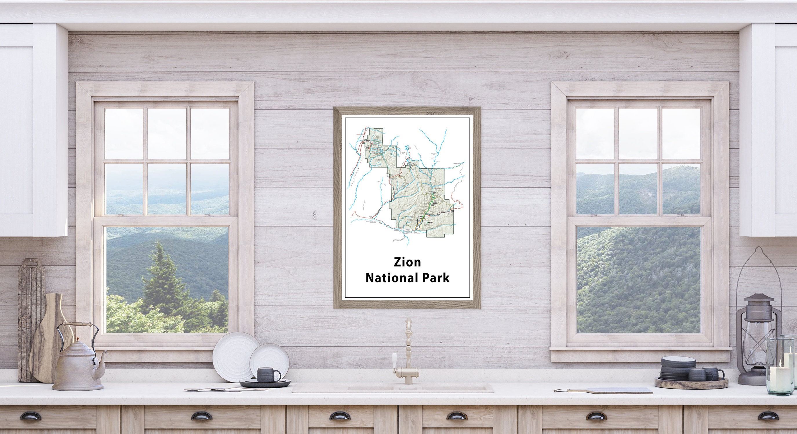 Custom National Park Map Poster - Zion - Map Poster - 20"x30" - Etsy