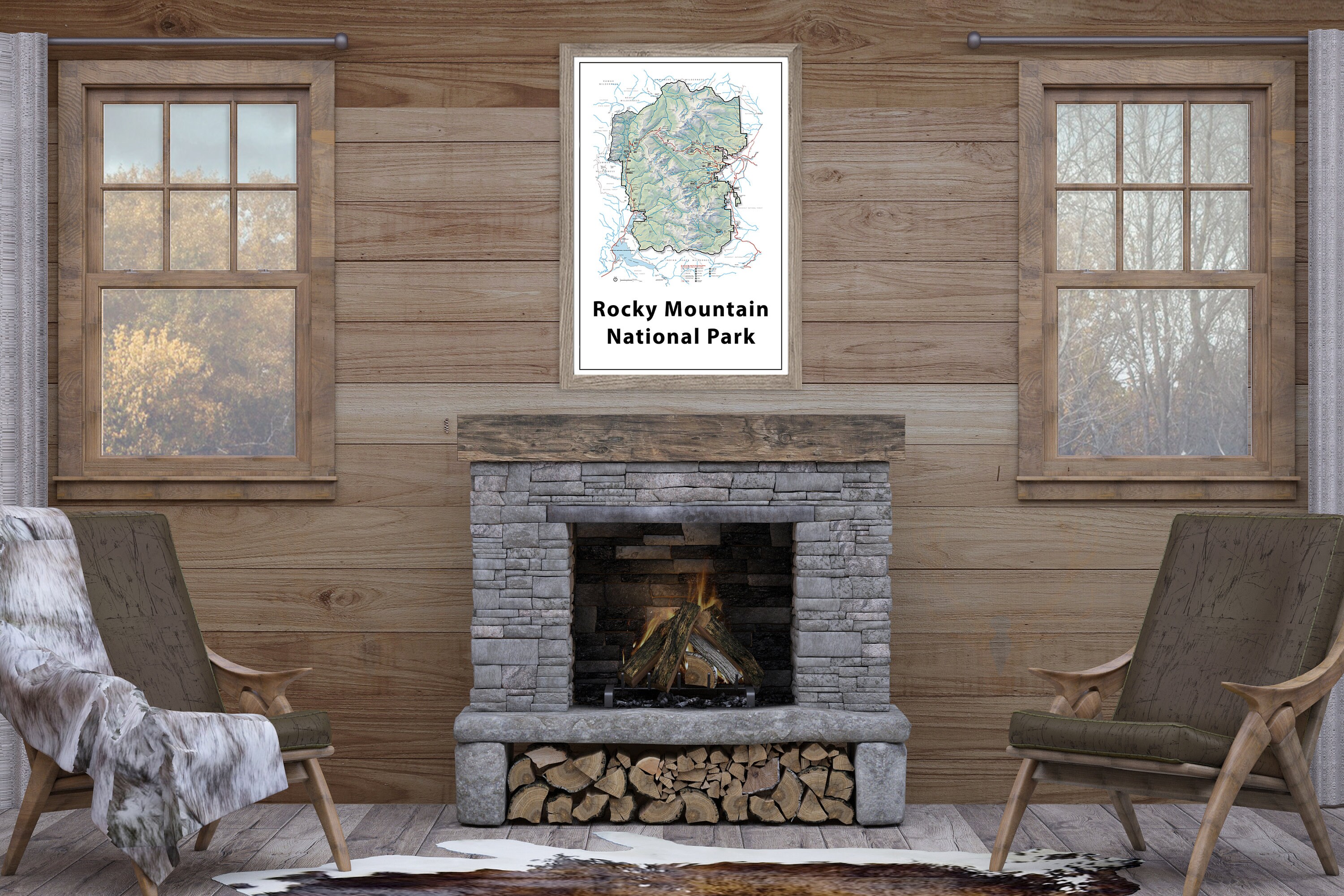 Custom National Park Map Poster - Rocky Mountain - Map Poster - 20"x30 ...