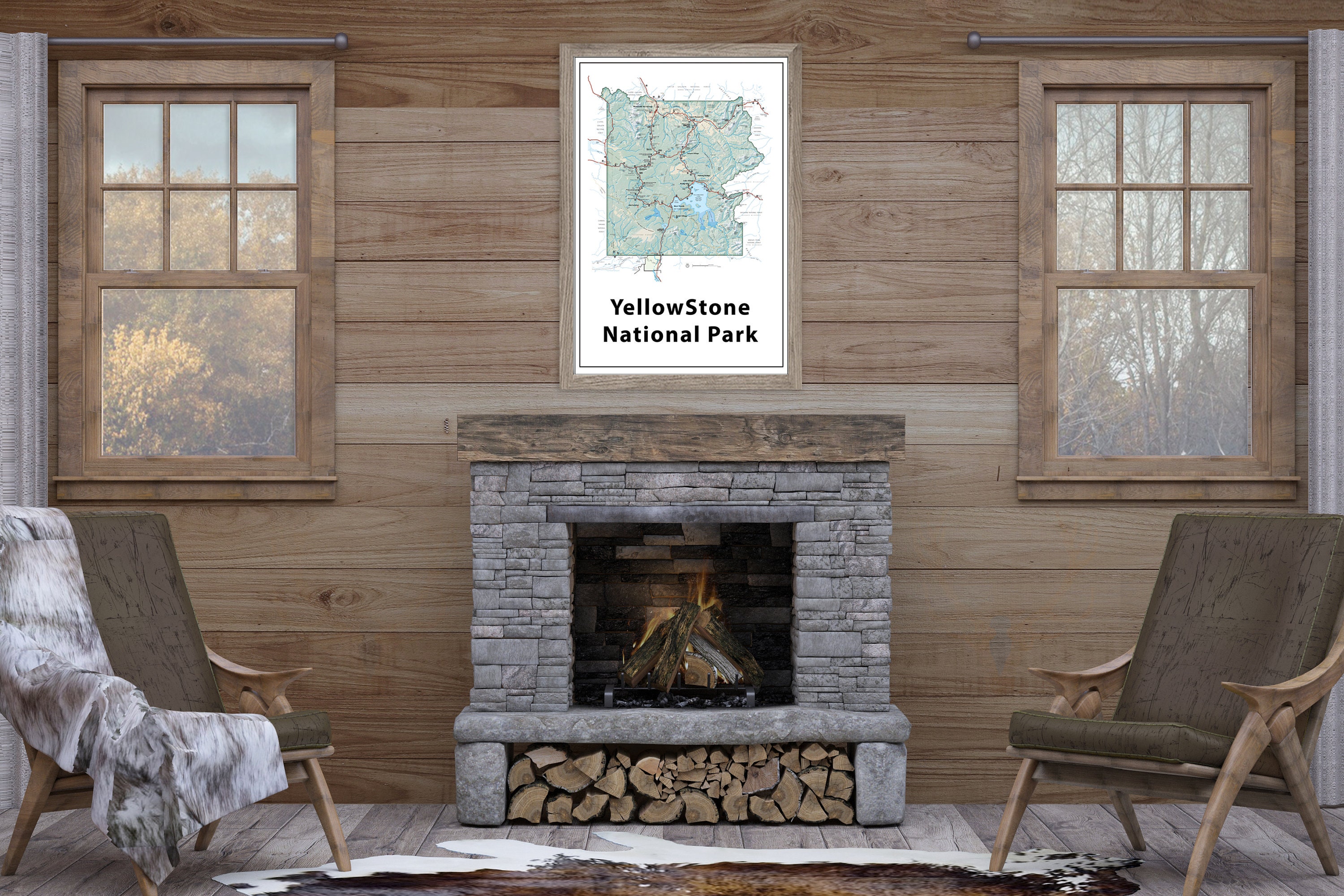 Custom National Park Map Poster Yellowstone Map Poster 20x30 - Etsy