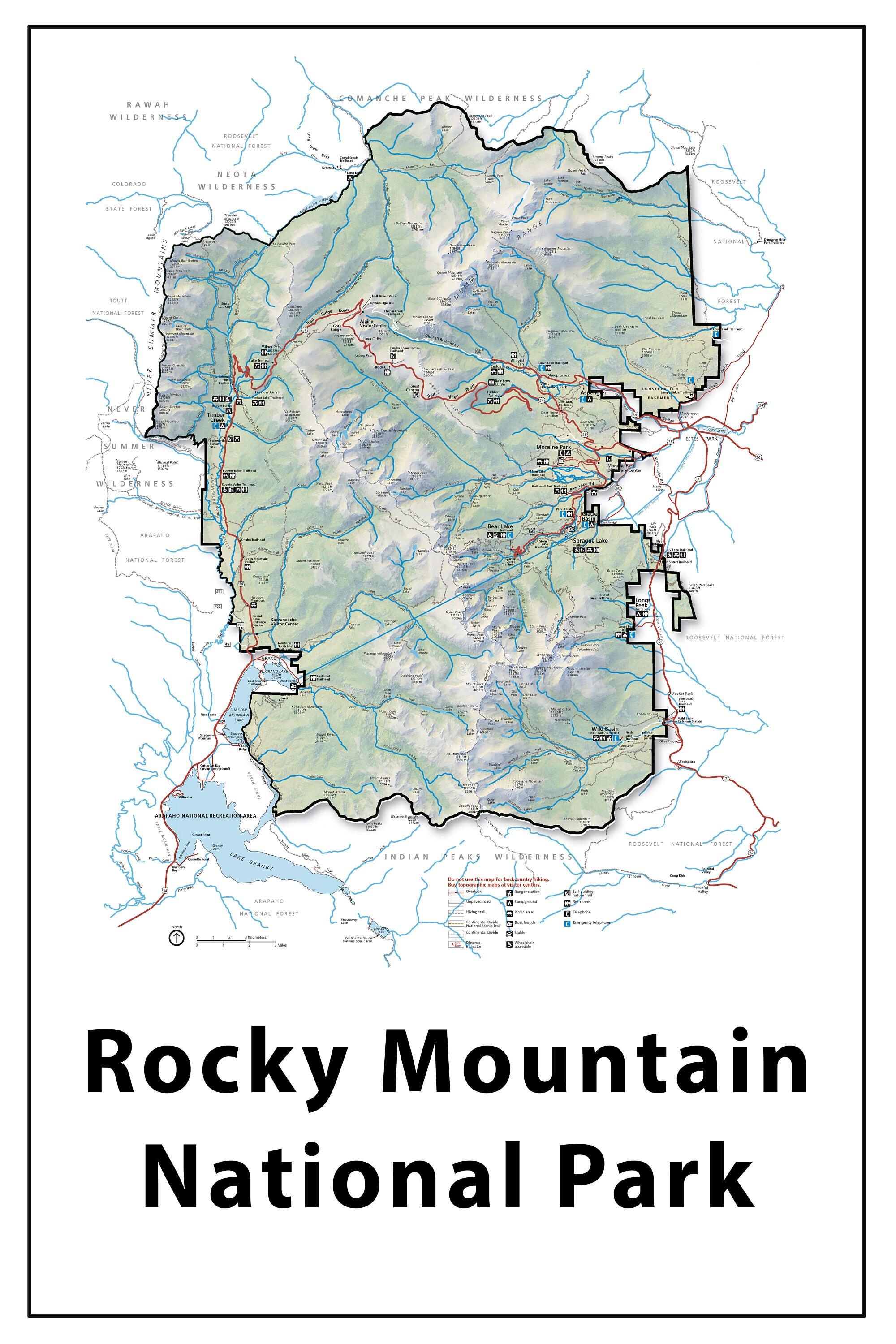 Custom National Park Map Poster - Rocky Mountain - Map Poster - 20"x30 ...