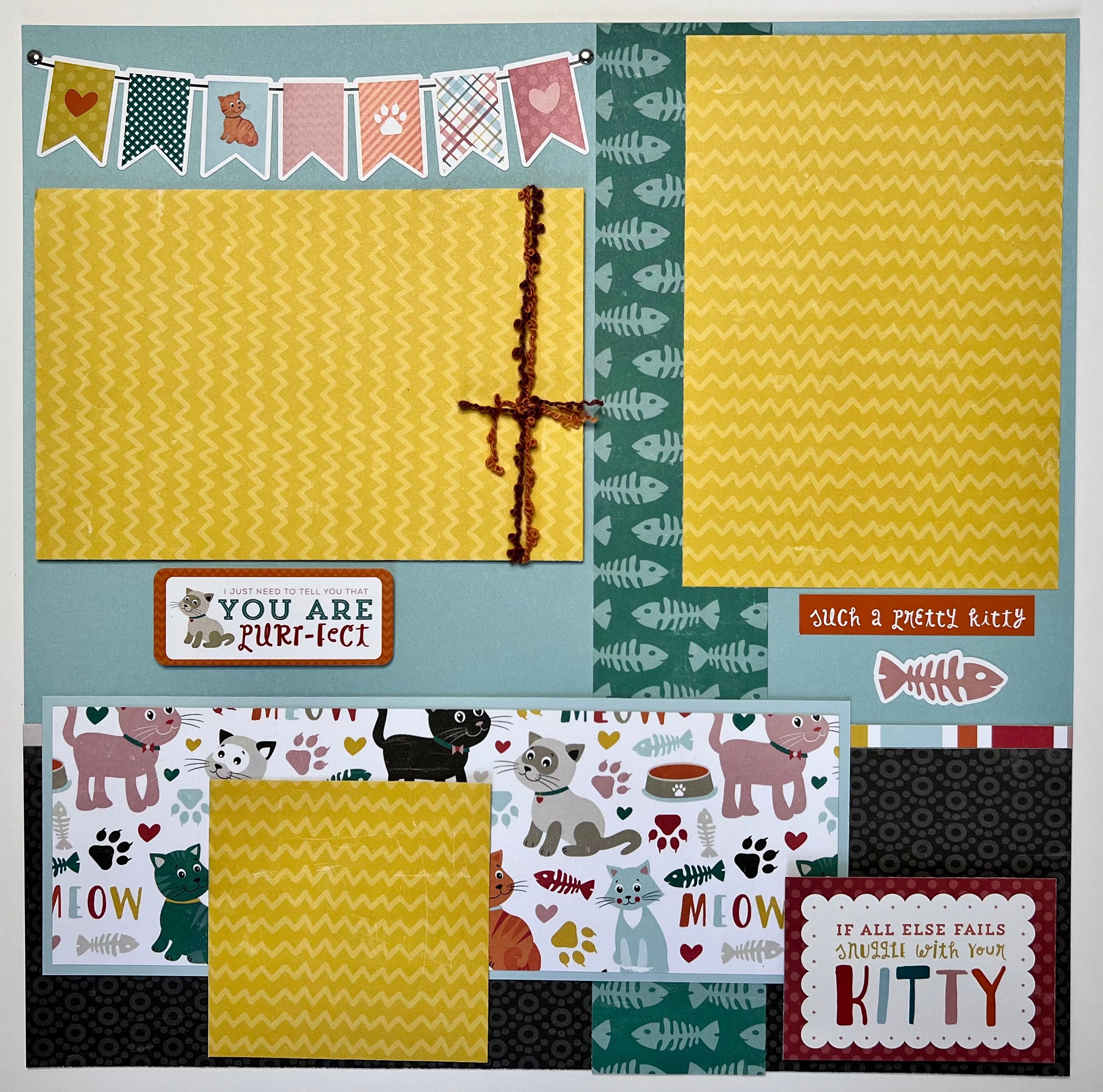 Cat/kitty Scrapbook Layout 2 12x12 - Etsy