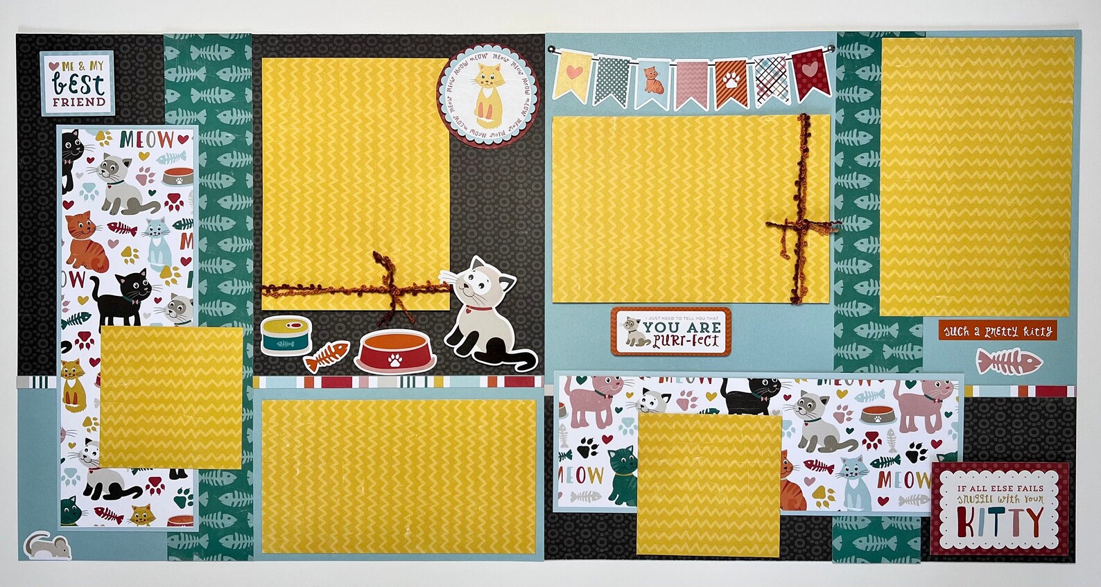 Cat/kitty Scrapbook Layout 2 12x12 - Etsy