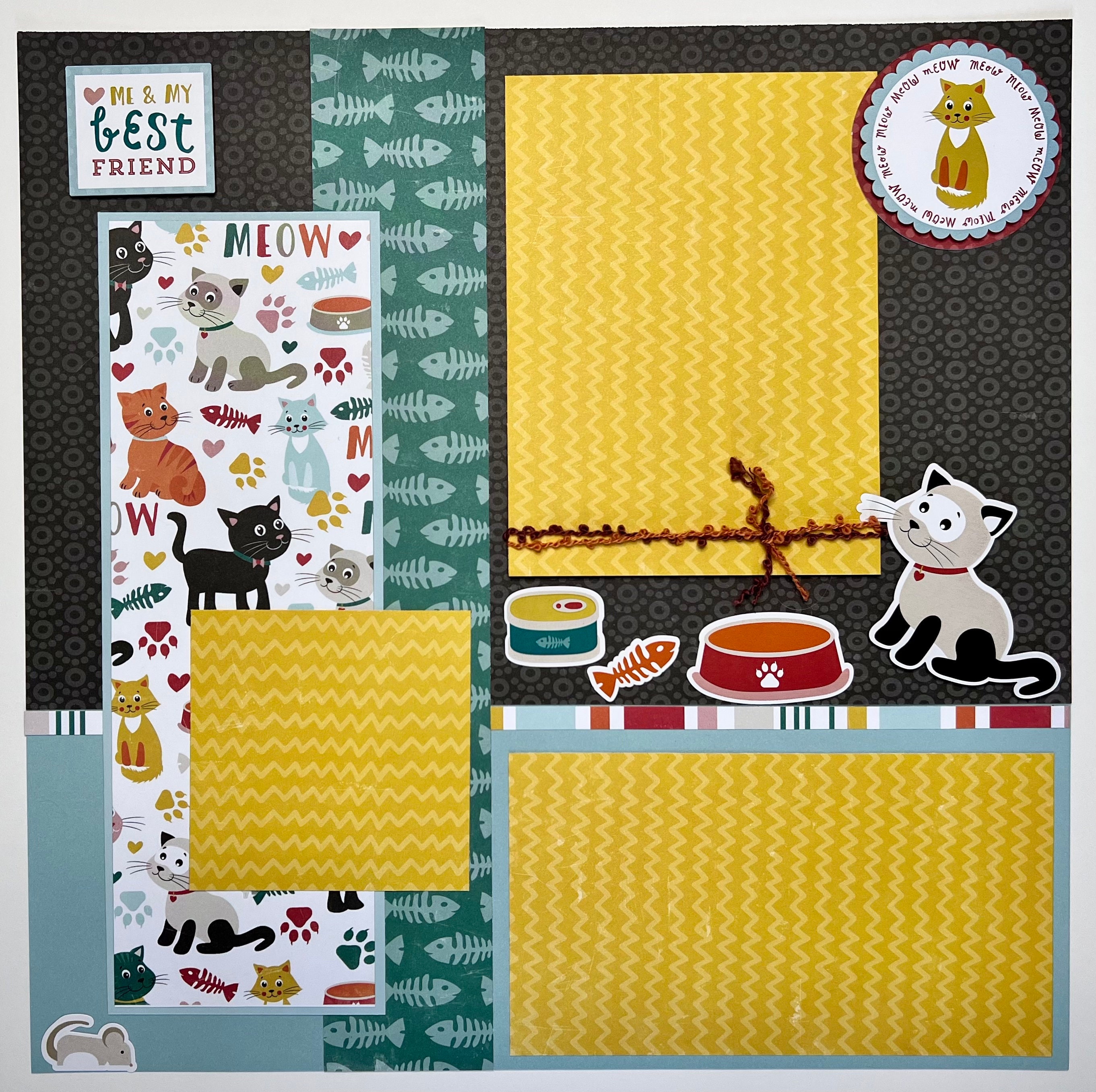Cat/kitty Scrapbook Layout 2 12x12 - Etsy