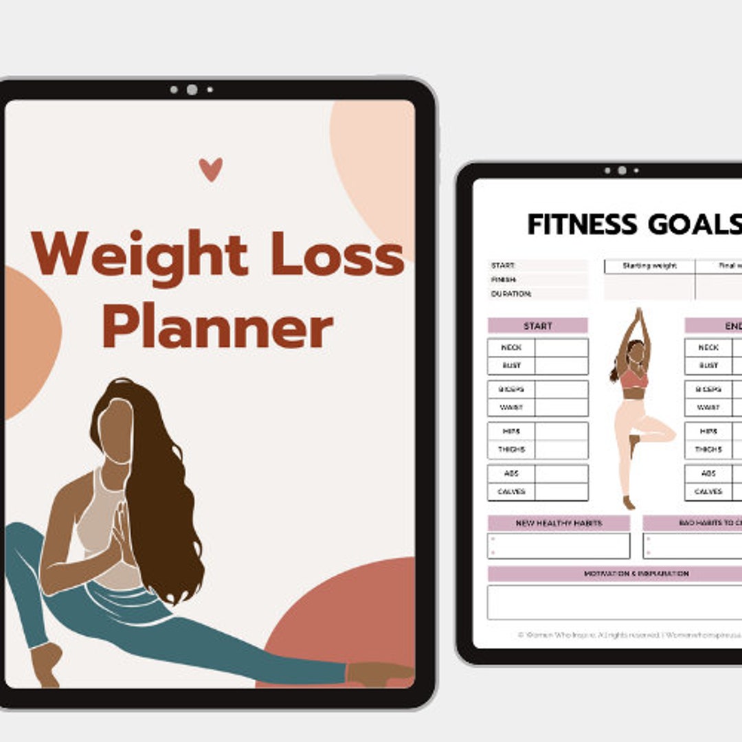 Digital Weight Loss & Fitness Planner: Minimalist Journal (PDF) - Etsy