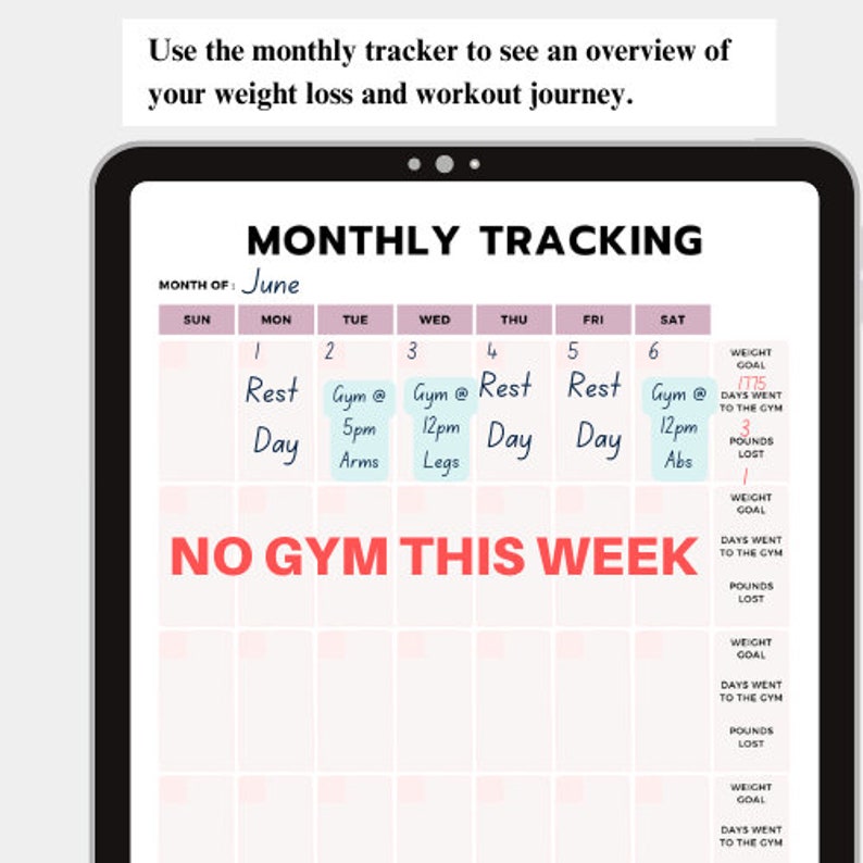 Digital Weight Loss & Fitness Planner: Minimalist Journal (PDF) - Etsy